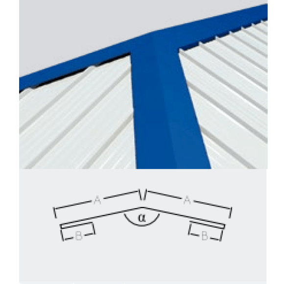 Cumeeira Lisa Espigão para Isotelha Trapezoidal - Pç. 3 MT (RAL 9003)