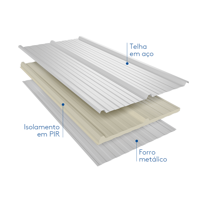 Isotelha Colonial Crinkle Telha Térmica Sanduíche - Aço Sup. Marfim ...